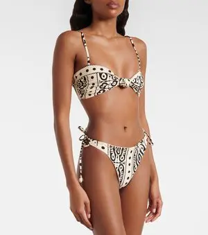 Johanna Ortiz Printed Bikini Bottoms - Beige