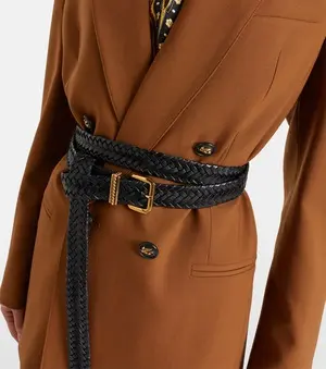 Etro Woven Leather Belt - Black