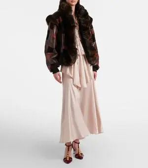 Chloé Shearling-trimmed Leather Bomber Jacket