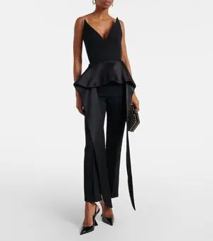 Maticevski Frame Peplum Satin Top