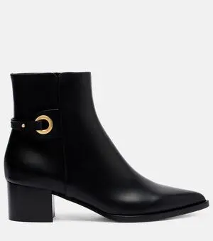 GIANVITO ROSSI Granada Leather Ankle Boots