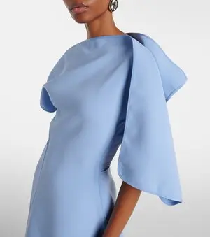 Maticevski Diadem Draped Midi Dress In Sky Bonded