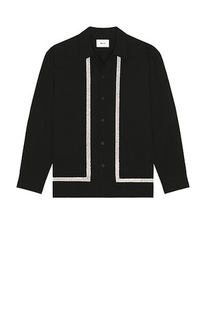 Nn07 Reed Embroidered Button Up Overshirt