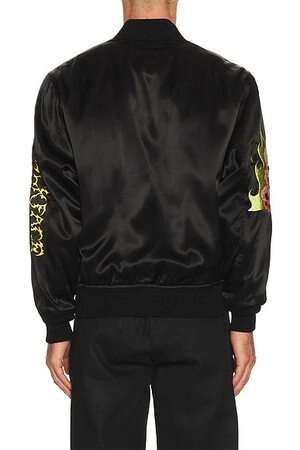WACKO MARIA X Neck Face Embroidered Bomber Jacket