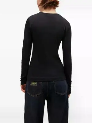 GANNI Rib Long-sleeve T-shirt - Black