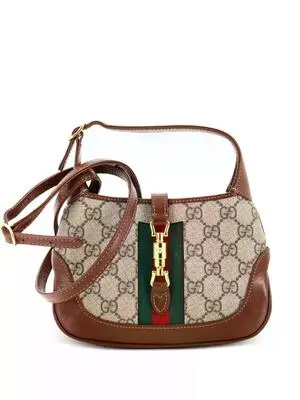 Gucci Jackie 1961 Gg Coated Canvas Mini Hobo Bag - Brown