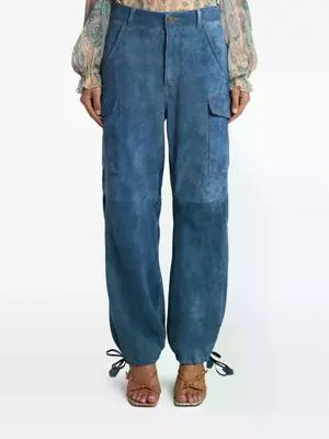 Etro Suede Cargo Trousers With Drawstring Detail