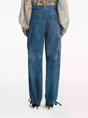 Etro Suede Cargo Trousers With Drawstring Detail