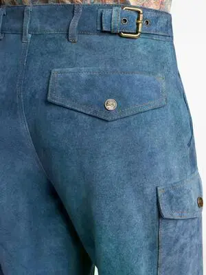 Etro Suede Cargo Trousers With Drawstring Detail