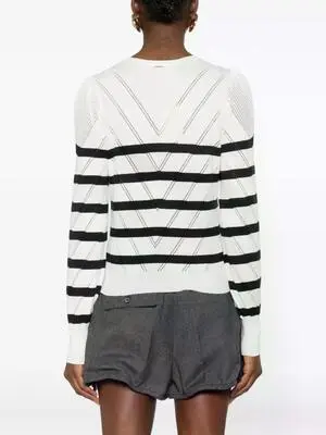 TWINSET Striped Organic Cotton And Cashmere Sweater