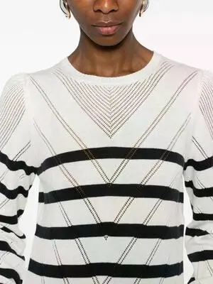 TWINSET Striped Organic Cotton And Cashmere Sweater