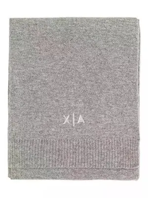 Armani Exchange Logo-embroidered Scarf - Grey