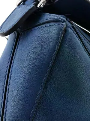 Loewe Puzzle Bag Leather Mini Crossbody Bag - Blue