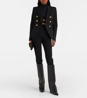 Balmain High-rise Slim Belted Pants