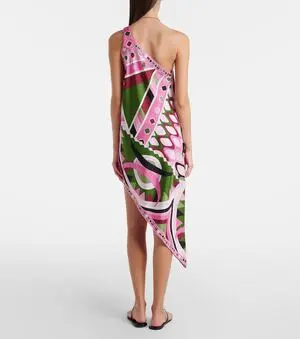 Emilio Pucci Vivara Asymmetric Silk Satin Mini Dress
