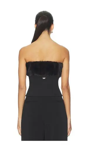 Apparis Strapless Faux Fur Trimmed Tube Top