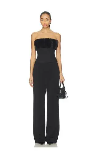 Apparis Strapless Faux Fur Trimmed Tube Top