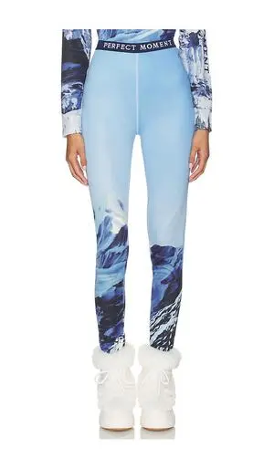 Perfect Moment Printed Base Layer Leggings In . Also - Blue