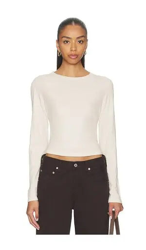 PERFECTWHITETEE Jamie Recycled Cotton Long Sleeve - Cream