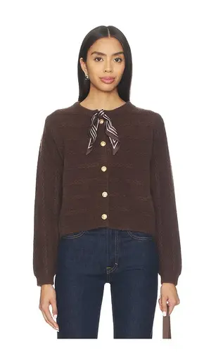 Line & Dot Agnes Scarf Sweater - Brown
