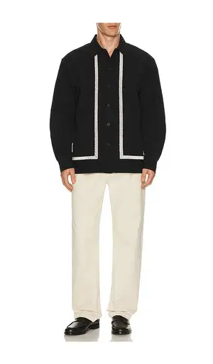 Nn07 Reed Embroidered Button Up Overshirt In . Also