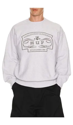 HUF Worldwide Clothiers Crewneck Sweatshirt - Grey