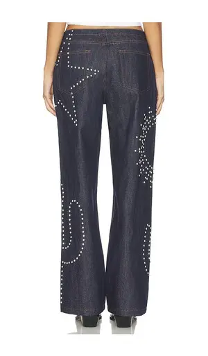 UNDERSTATED LEATHER Embellished Wide Leg Jeans