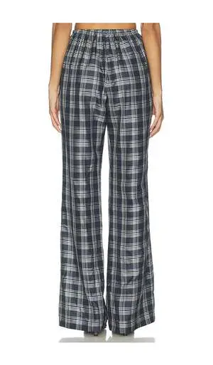 Theory Plaid Satin Trousers