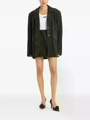 ROTATE BY BIRGER CHRISTENSEN Suede Single-breasted Blazer