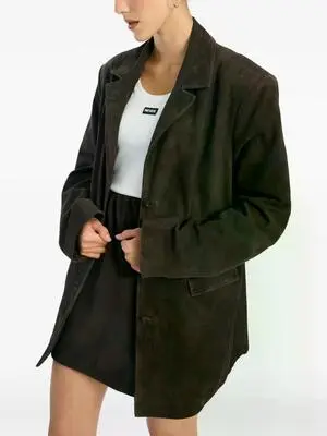 ROTATE BY BIRGER CHRISTENSEN Suede Single-breasted Blazer