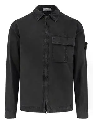 Stone Island Flap-pocket Logo-patch Shirt - Grey