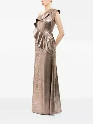 SAIID KOBEISY Embellished One-shoulder Maxi Dress - Brown