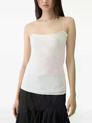 Jacquemus La Plumetis Fine Knit Spaghetti Strap Top - Neutrals
