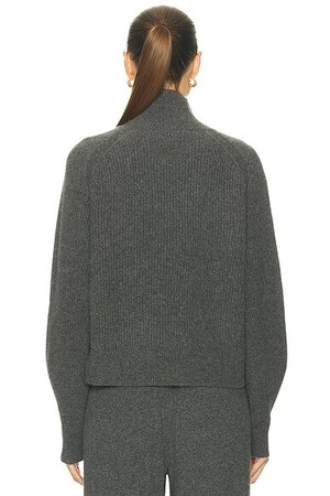 Guest In Residence Cropped Rib Turtleneck Sweater - Charcoal