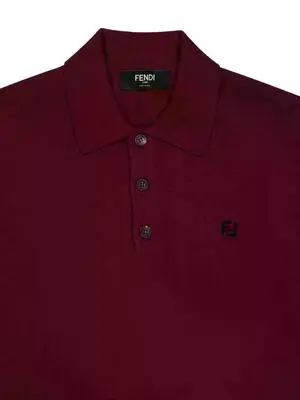 Fendi Long-sleeve Logo Polo Shirt - Red