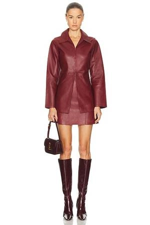 BY MALENE BIRGER Alleys Leather Shirt - Cabernet