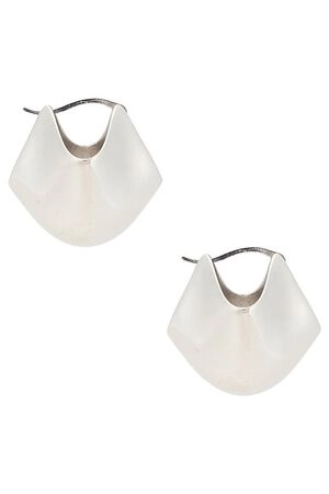 Khaite Lotus Medium Hoop Earrings - Silver