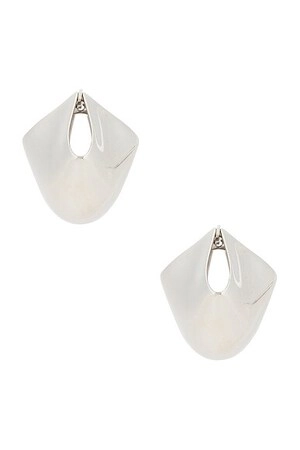 Khaite Lotus Medium Hoop Earrings - Silver