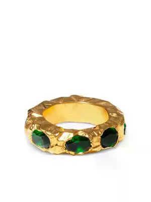 NASSIMOTO Monroe Band Ring With Stone Embellishment - Gold