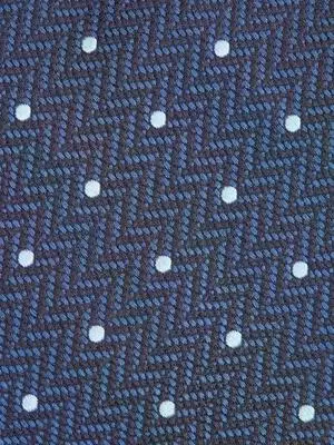 Brioni Navy Polka-dot Neck Tie - Blue