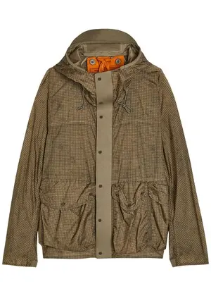 TEN C Checked Hooded Shell Jacket