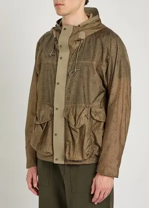 TEN C Checked Hooded Shell Jacket