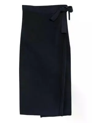GRAN SASSO Knitted Wrap Midi Skirt - Blue