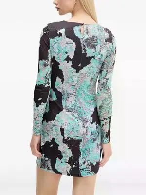 Desigual Knot Printed Mini Dress With Long Sleeves