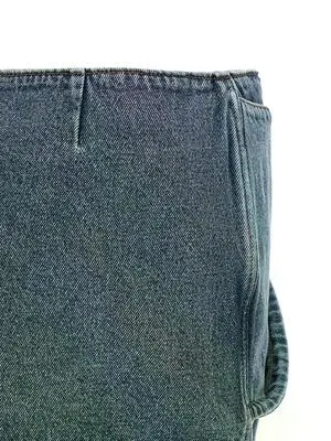 Magda Butrym Draped Floral Denim Mini Skirt