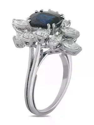 LB EXCLUSIVE Sapphire And Diamond Ring In 18k White Gold