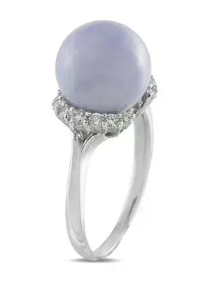 LB EXCLUSIVE Diamond And Lavender Jade Ring In Platinum - Silver