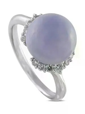 LB EXCLUSIVE Diamond And Lavender Jade Ring In Platinum