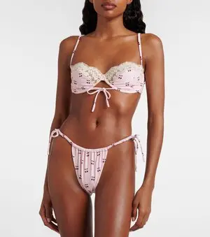 MONTCE Lena Printed Bikini Top - Pink