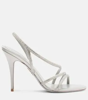 Rene Caovilla Crystal-embellished Satin Heeled Sandals
